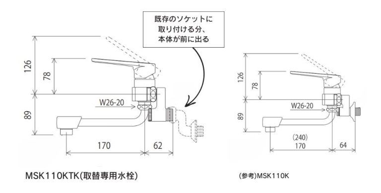 壁裏の配管が古くても安心！壁付混合栓の交換は『取替専用水栓』がおすすめです